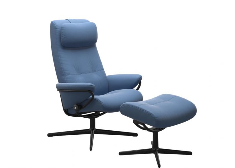 Stressless Berlin Cross Chair with Footstool | Stressless Recliners ...