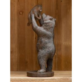 Bear Holding Baby Metal Ornament